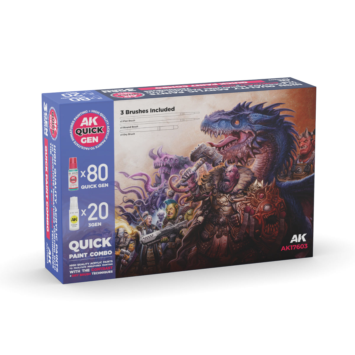 AK INTERACTIVE QUICK GEN QUICK PAINT COMBO SET 100 COLORS (80 QUICK GE – Quantum Boardgames