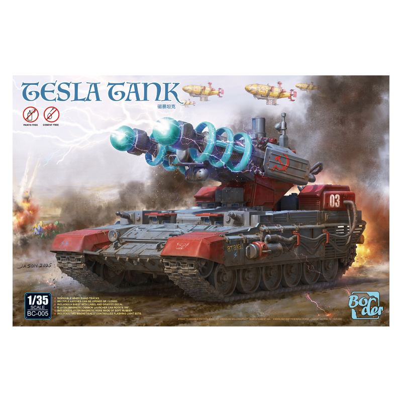 BORDER MODEL 1/35 TESLA TANK "COMMAND AND CONQUER" (PAINT- FREE AND CE ...